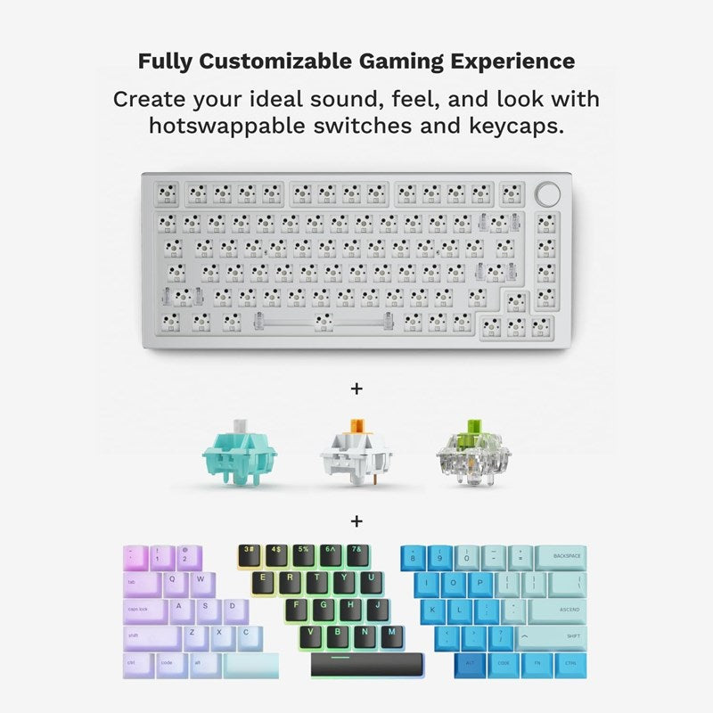 Glorious GMMK Pro 75% Barebone White Ice, ANSI-LAYOUT - Open Box