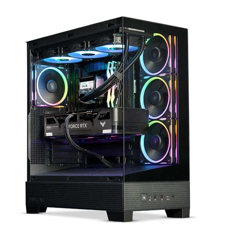 Asus A31 PLUS ATX Mid Tower Gaming PC Case - Black (4 ARGB Fans Includ
