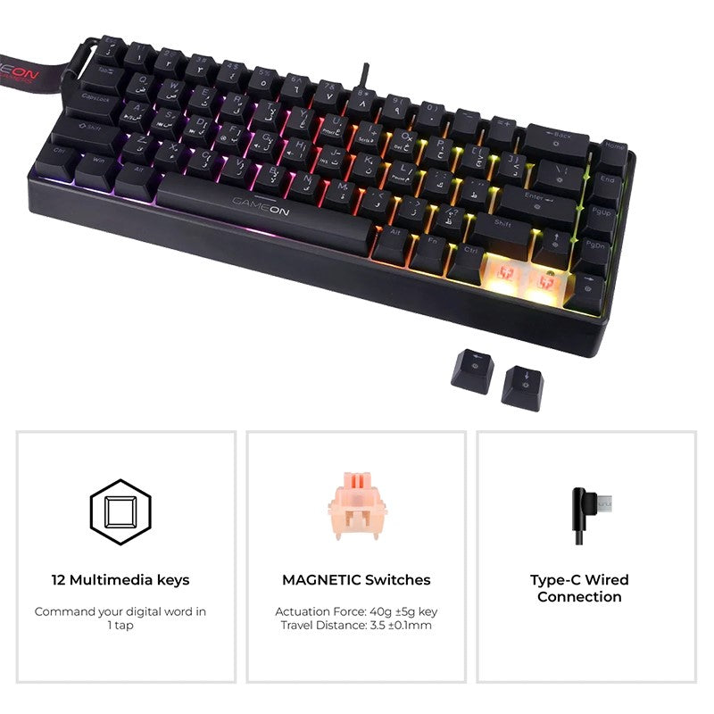 Buy GAMEON MAGPRO Series GOMG1K8-RS 60% RGB Magnetic Mechanical Wired ...