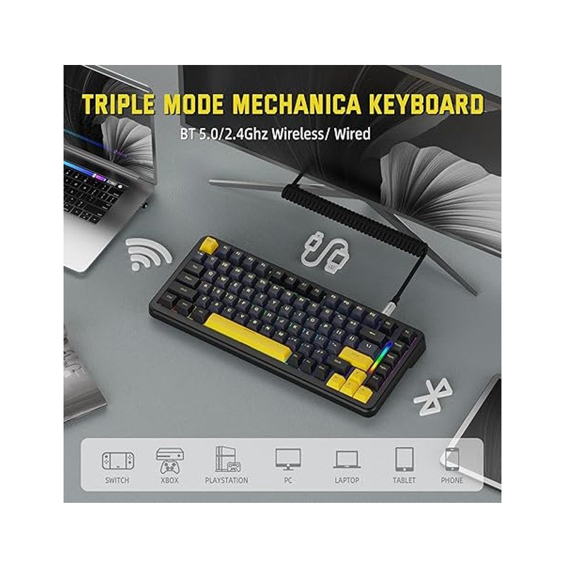 ATTACK SHARK M86 Tri-Mode (USB-C/2.4G Wireless/Bluetooth) 75% ANSI Lay