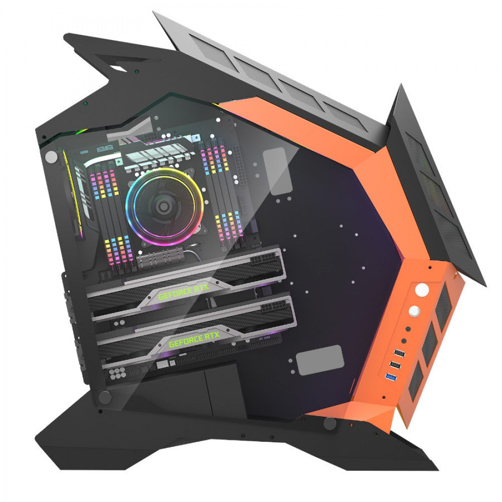Aigo DarkFlash Knight K1 - Shiny Armour Tempered Glass Gaming Case