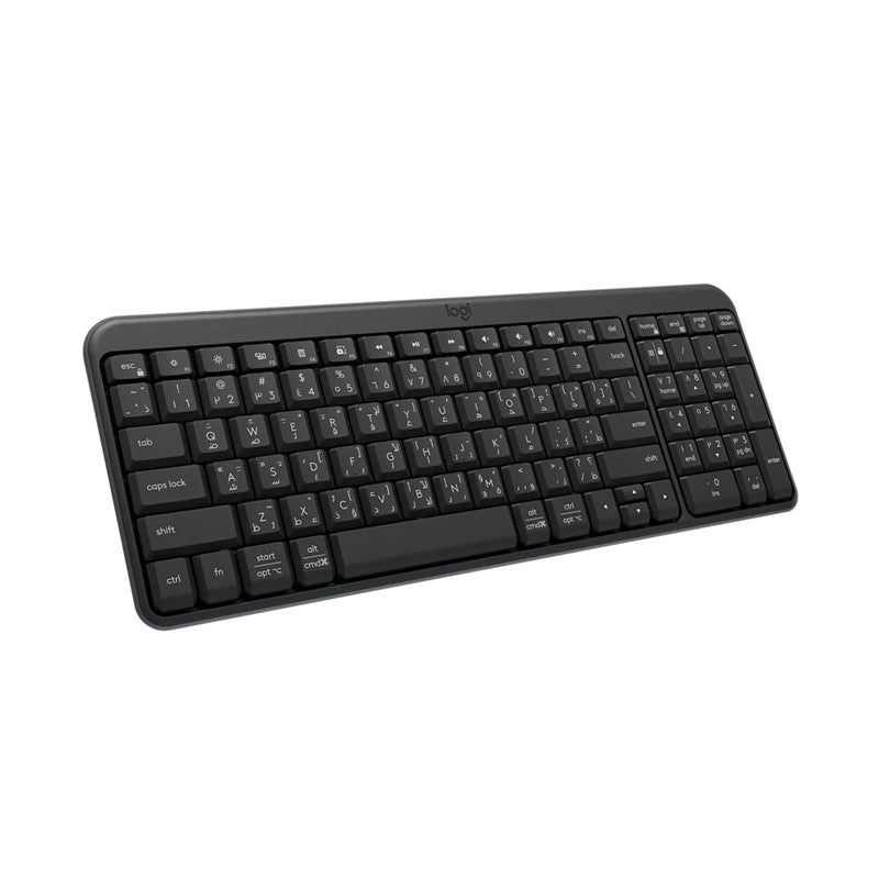 Logitech K250 Wireless/Bluetooth Keyboard, English/Arabic - Graphite