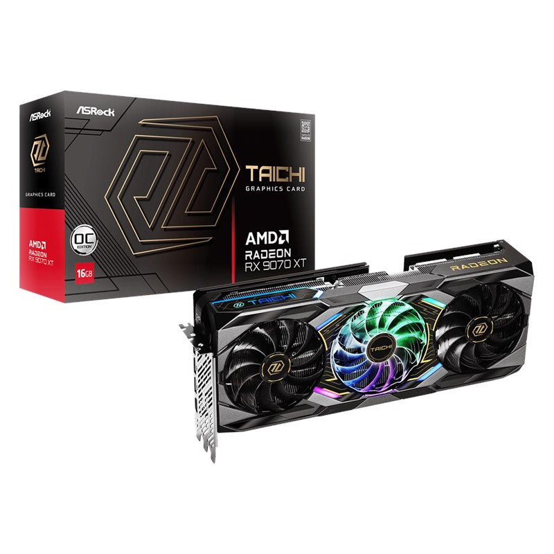 ASRock AMD Radeon RX 9070 XT Taichi 16GB OC GDDR6 Gaming Graphics Card