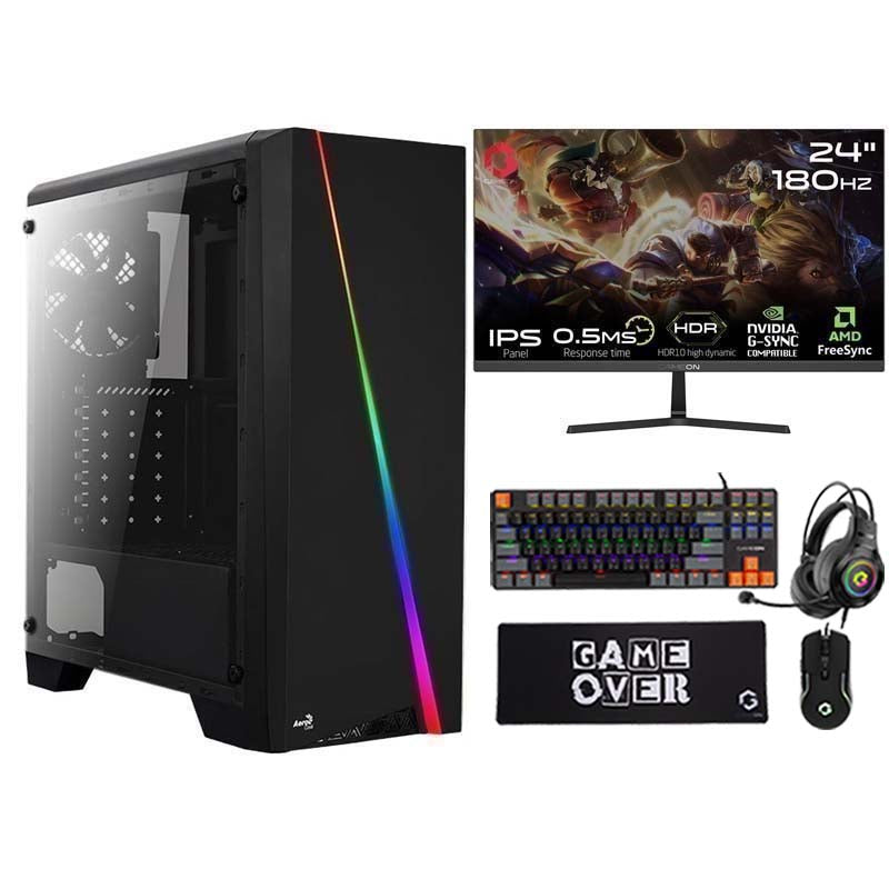 i5 Gaming PC, i5-14400F, RTX 5050 8GB, Windows 11 Pro with Gaming Moni