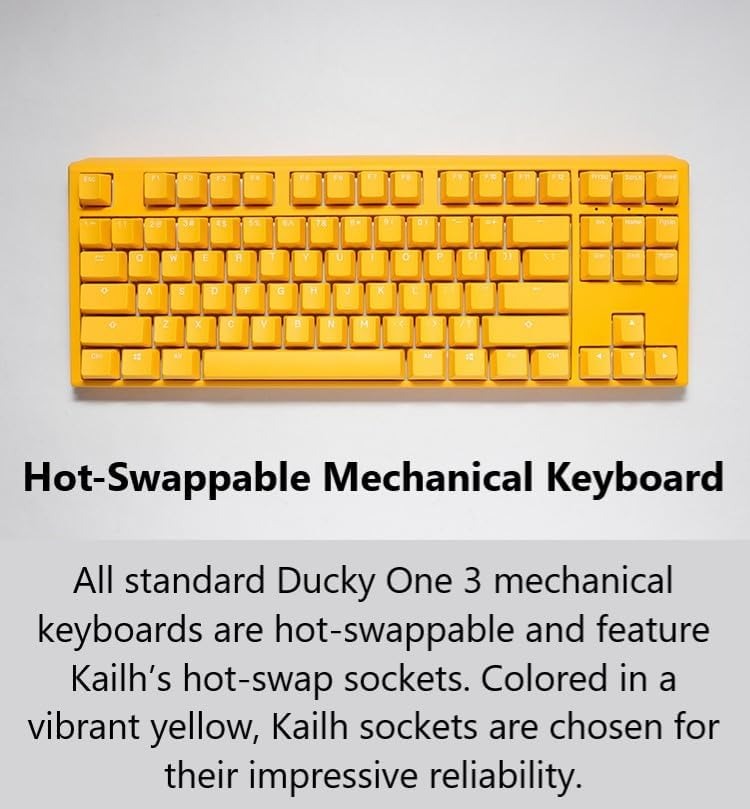 DUCKY ONE 3 YELLOW HOT SWAP Wired RGB Mechanical Gaming Keyboard Cherr