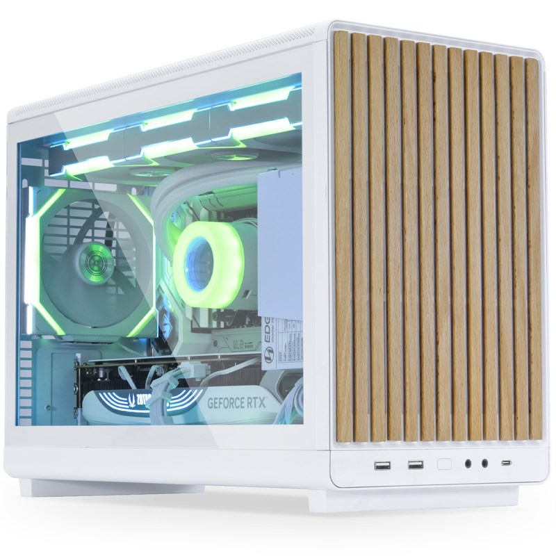 LIAN LI A3 Mini Tower mATX Tempered Glass Side Panel Gaming Case - Whi